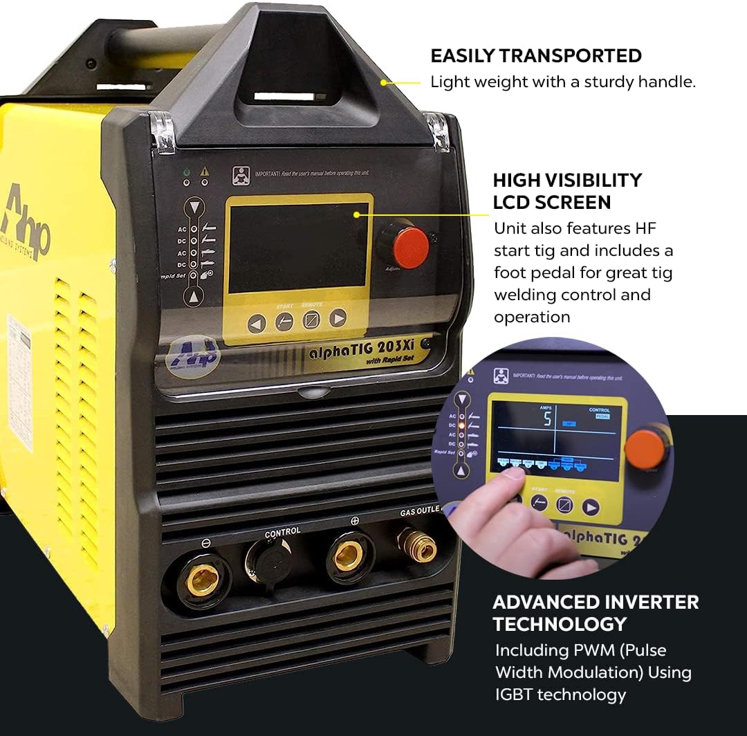 NEW 2026 AlphaTIG 203Xi with WIRELESS FOOT PEDAL – AHP Welders